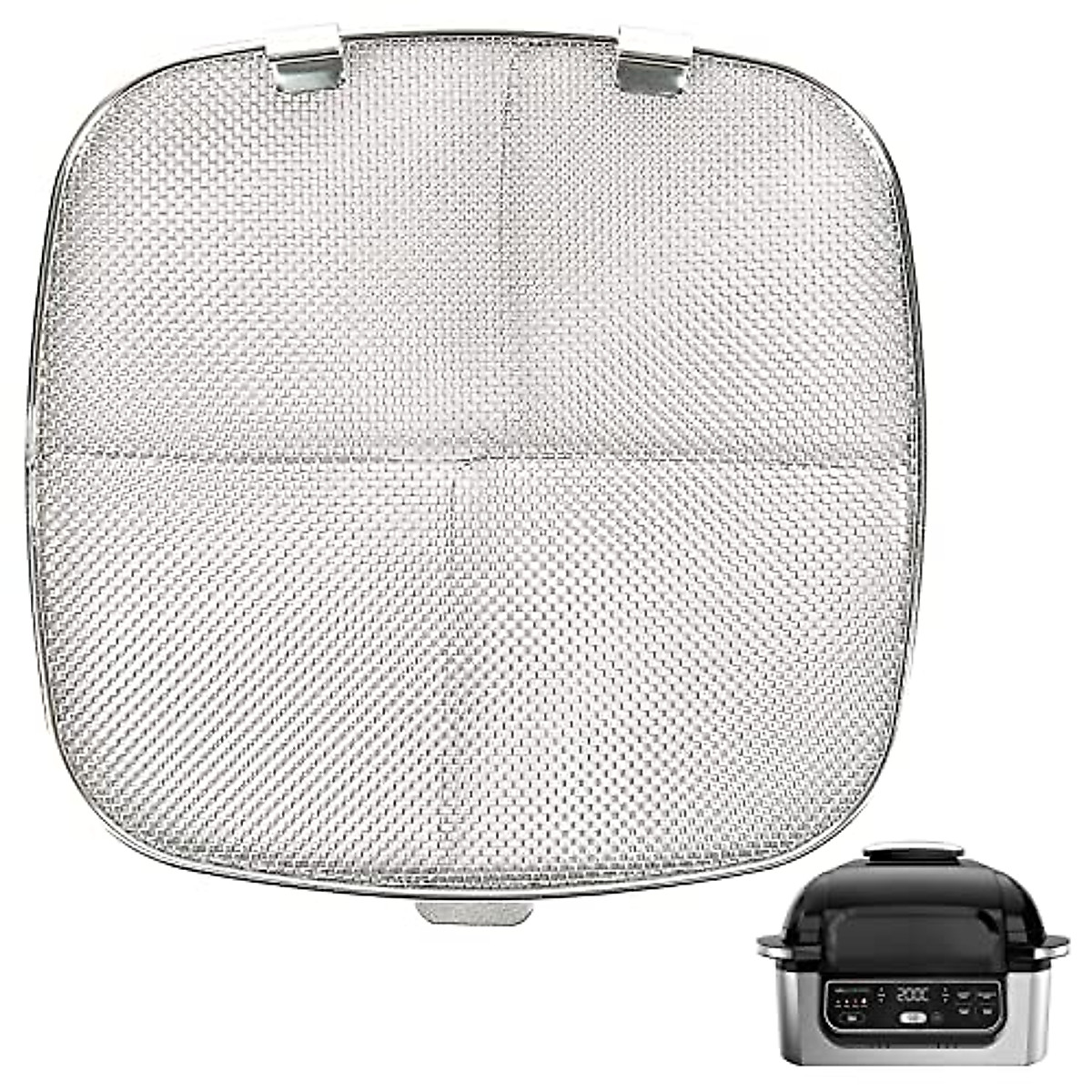 BYKITCHEN Stainless Steel Splatter Shield for Ninja Foodi AG301, Air Fryer Accessories for Ninja Foodi 5-in-1 Indoor Grill, Replacement Parts for Ninja Foodi AG300, AG300C,AG301C, AG302, AG400