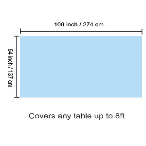 Siencooray Light Blue Disposable Plastic Tablecloth, 2 Pack 54"x 108" Rectangle Table Covers for Parties, Events, Weddings, Indoors and Outdoors