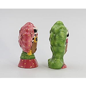 Fine Ceramic Dollymamas African American Black Fashion Lady with Sunglasses Salt & Pepper Shakers Set, 4-3/8" H