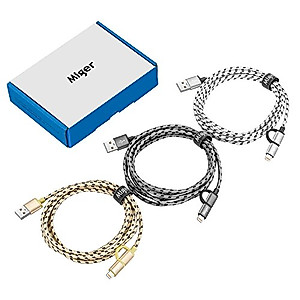 Multi Charging Cable 6.5Ft/2M MFi Certified 2Pack USB A to Lightning/Micro USB Cables 2 in 1 Nylon Braided Charge and Sync Charger Cord for iPhone, iPad/iPod, Huawei, Nexus, Nokia, Sony, HTC & More
