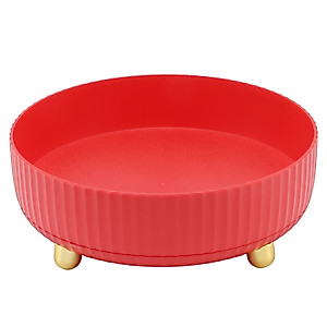 Zerodis 360 Degree Rotating Storage Rack Organizer, Red Plastic, 12-Inch Diameter