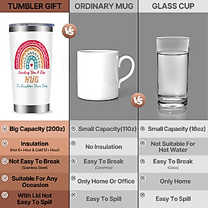 WFSJRED Sending You a Big Hug Tumbler 20 oz Insulated Tumblers with Lid & Straw | Stainless Steel Travel Coffee Wine Tumbler Mug (Sending you Tumbler)