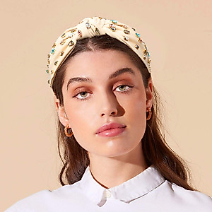 FEDANS Women Knotted Jeweled Headband Embellished Top Hairband ladies Twist Bohemian Hair accessories for Girls