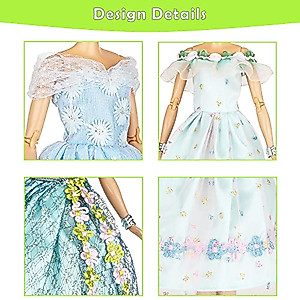 Doll Clothes and Accessories 39 Pack, 2023 Newest Unique & Fashion Forest Fairy Dress for Dolls, 10 Fairy Dress, 10 Mini Dress and 9 Accessories, 10 Shoes