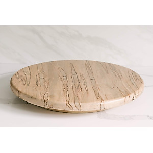 Ambrosia Maple Wood Lazy Susan Turntable 16", Dining Room Centerpiece