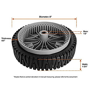 8 Inch Front Wheels Replaces for HU 581009202-2 Pack Drive Wheels Tires Compatible with Hon da Black Max Lawn Mower, Craftsman 917376161, HU 7021RES Self Propelled Mower, Replace 193912x460