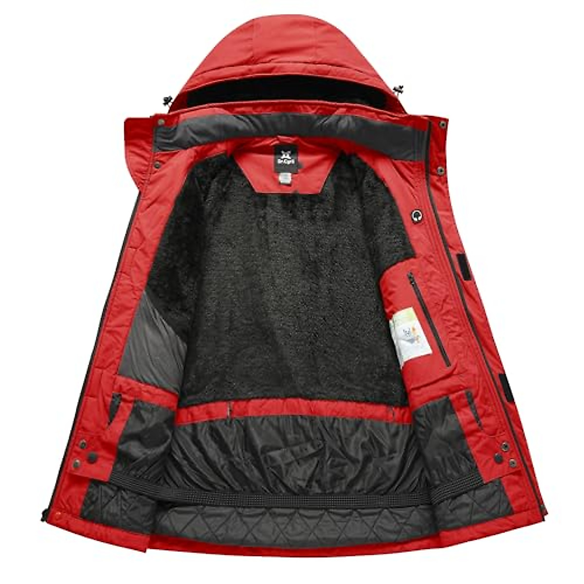 Dr.Cyril Men's Ski Jacket Waterproof Warm Winter Coat Detachable Hood Mountain Windproof Rain Jacket (M, Red)