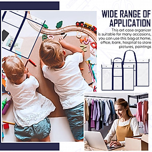 Windyun 2 Pcs Large Poster Storage Bag 48 x 36 Inches 31.5 x 25.5 Inches Bulletin Board Holder Classroom Organization and Storage Poster Storage Container Art Portfolio Case(Blue)