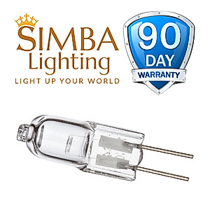 Simba Lighting Halogen G4 T3 5 Watt 50lm Bi-Pin Bulb 12 Volt A/C or D/C for Accent Lights, Under Cabinet Puck Light, Chandeliers, Track Lighting, 5W 12V 2 Pin JC Warm White 2700K Dimmable, 5-Pack