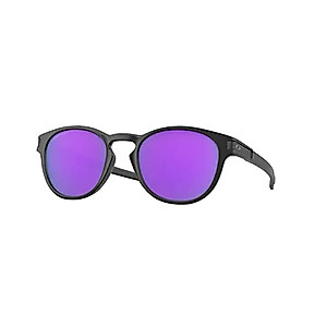 Oakley OO9265 Latch 926555 53MM Matte Black/Prizm Violet Oval Sunglasses for Men + BUNDLE Accessory Leash Kit + BUNDLE with Designer iWear Eyewear Kit