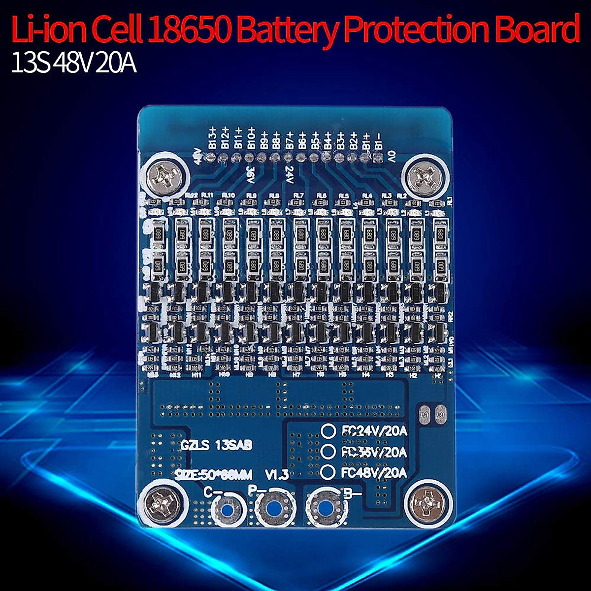 13S 48V 20A Cell Battery PCB Board with Balance Function