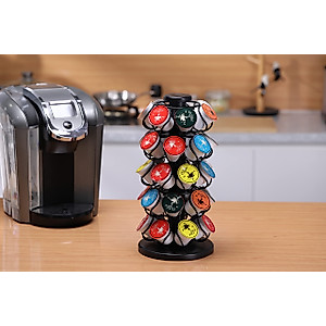 EVERIE Coffee Pod Holder Carousel Compatible with 35 K Cup Pods, KRT35A-BLK