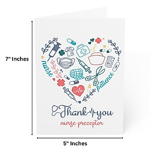 Nurse Preceptor Card, Thank You for Medical Practioners, Student Mentors, Nurse Preceptor Thank You Card, Grattitude Card for Veterinary Nurse, Nurse Appreciation Day, 7x5" Inch Card with Envelope