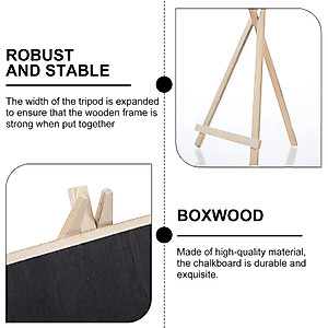 Wood Mini Chalkboard Signs, Food Signs, Wooden Message Board Desk, Small Wood Chalkboard Labels with Easel Stand for Wedding Signs(5pcs)