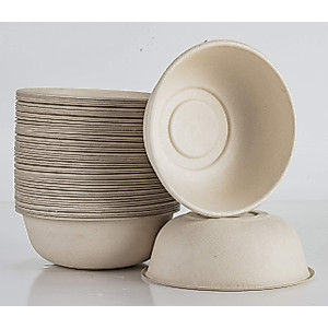 Green Tree Products Disposable Paper Bowls, 24 Oz [50 Pack] Large Bowl-100% Compostable, Biodegradable, Eco-friendly - Convenient for Daily Use for Salad, Hot Soup, and Pasta