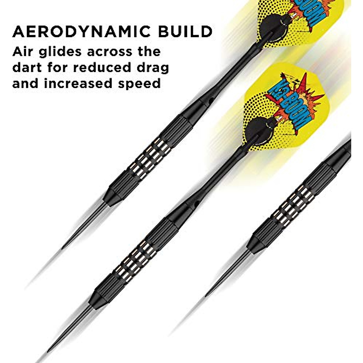 Viper Comix Steel Tip Darts: Ka-BOOM (Black), 22 Grams