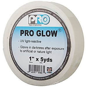 ProTapes Pro Glow Phosphorescent Vinyl Glow in the Dark Tape, 18 mils Thick, 5 yds Length x 1" Width (Pack of 1)