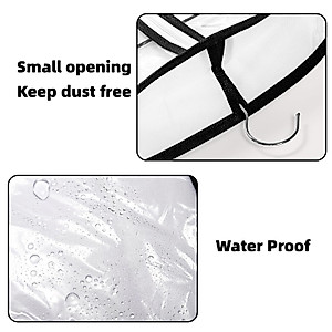 Pumtus 6 Pack Garment Bags, 50'' & 40'' Clear Hanging Clothes Covers, 4" Gussetes Plastic Large Suit Bag for Closet Storage, Transparent Dust Cover Protector Bag for Dress, Jacket, Coat, Sweater