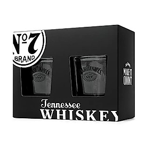 Jack Daniels Official - Jack Daniels Whiskey Glasses, Set of 2 Licensed Jack Daniel's Old No 7 Branded Glass Whiskey Tumbler 330 ml - 11oz Premium Whisky Glass Set - Jack Daniels Gifts for Men, Women