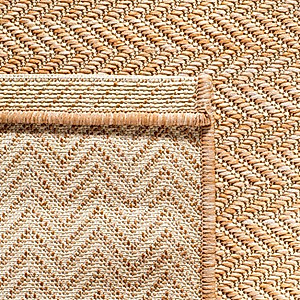 SAFAVIEH Courtyard Collection 6'7' x 9'6' Natural / Cream CY8022 Indoor/ Outdoor Patio Backyard Mudroom Area Rug