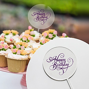 10 PCS 5 inch Acrylic Cake Toppers Blank DIY Birthday Cake Toppers for Wedding Engagement Birthday Party Graduation Anniversary Events Custom Printable Painted Cake Decorations