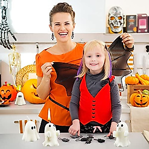 4 Pieces Large Halloween Ghost Candles Ghost Scented Candles White Candles Spooky Candles Goth Gifts for Ghost Decor Home Decor Halloween Party Bedroom Room Table Decorations, 2 Style (Ghost)