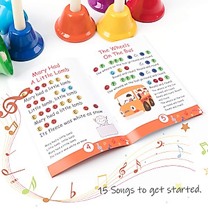 HandBells, 8 Note Hand Bells Colorful Musical Bells for Toddlers Children Kids Adults School Church Classroom Wedding, by Vangoa