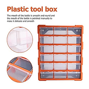 GANAZONO Plastic Parts Storage Hardware and Craft Cabinet Creative Drawer Storage Container 18 Drawer/Orange