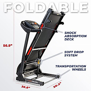 Sunny Health & Fitness Folding Incline Treadmill with Optional Exclusive SunnyFit® App and Smart Bluetooth Connectivity - SF-T7705SMART