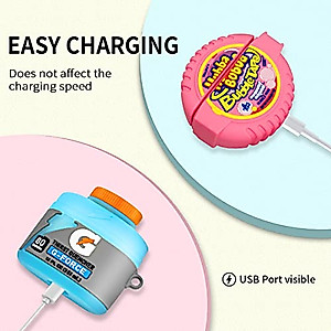 (3Pack) Food Airpod 3 Case for Airpods 3rd Gen, 3D Cartoon Airpods 3 Cover Funny Cute Silicone Protective Case for Airpods 3rd Generation for Girl Boys Kids (Sport Water+Green Drinks+Bubble Gum)