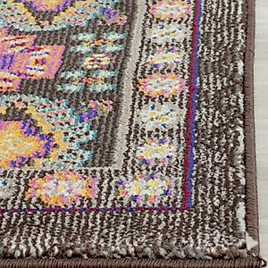 SAFAVIEH Monaco Collection Runner Rug - 2'2" x 8', Brown & Multi, Boho Rustic Tribal Design, Non-Shedding & Easy Care, Ideal for High Traffic Areas in Living Room, Bedroom (MNC240B)