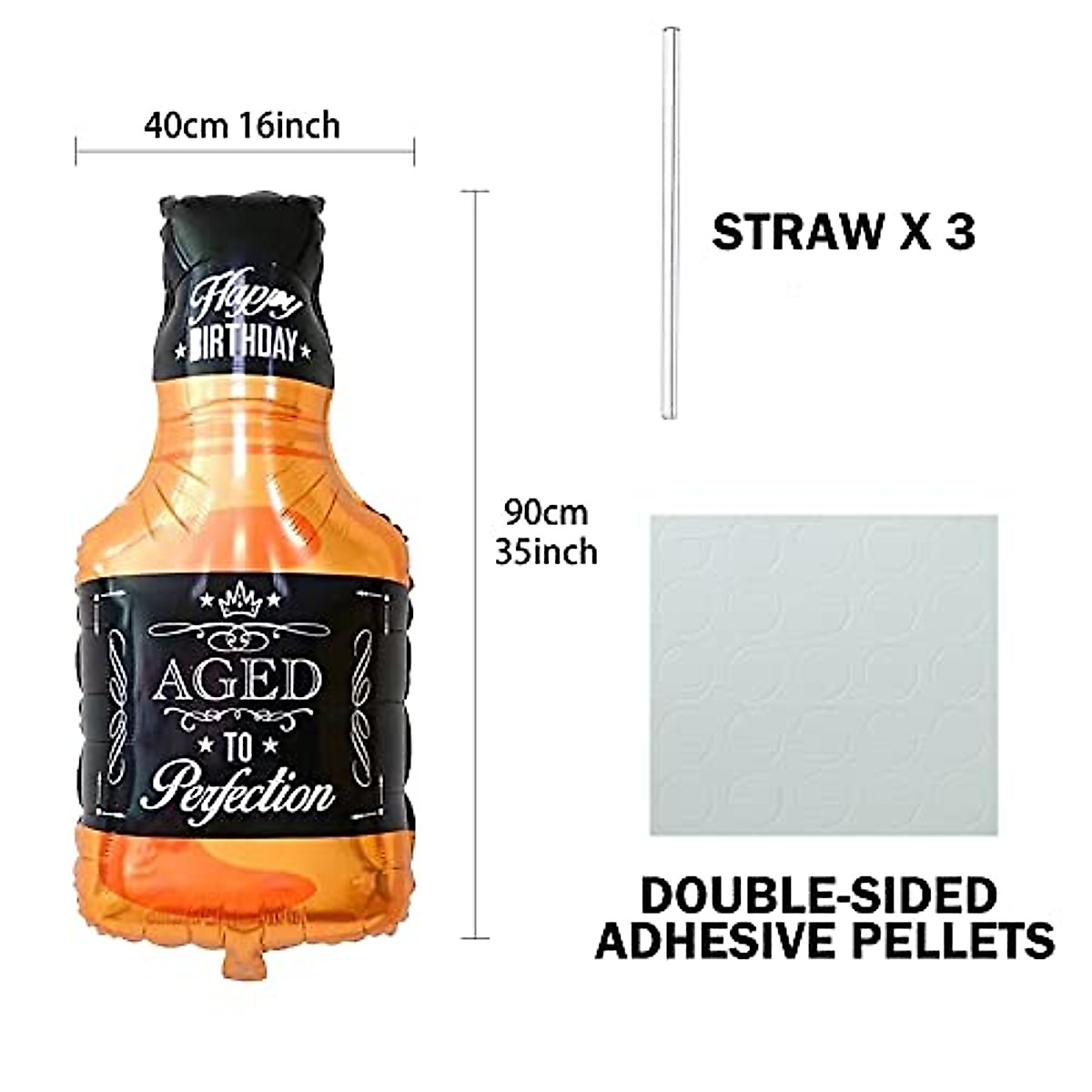 BIEUFBJI Whiskey Bottle Beer Cup Balloons Set of 4 Whiskey Bottle Beer Mug Super Shape Mylar Foil Balloon for Bar Summer Party Beer Festival Birthday Party Party Decoration Supplies