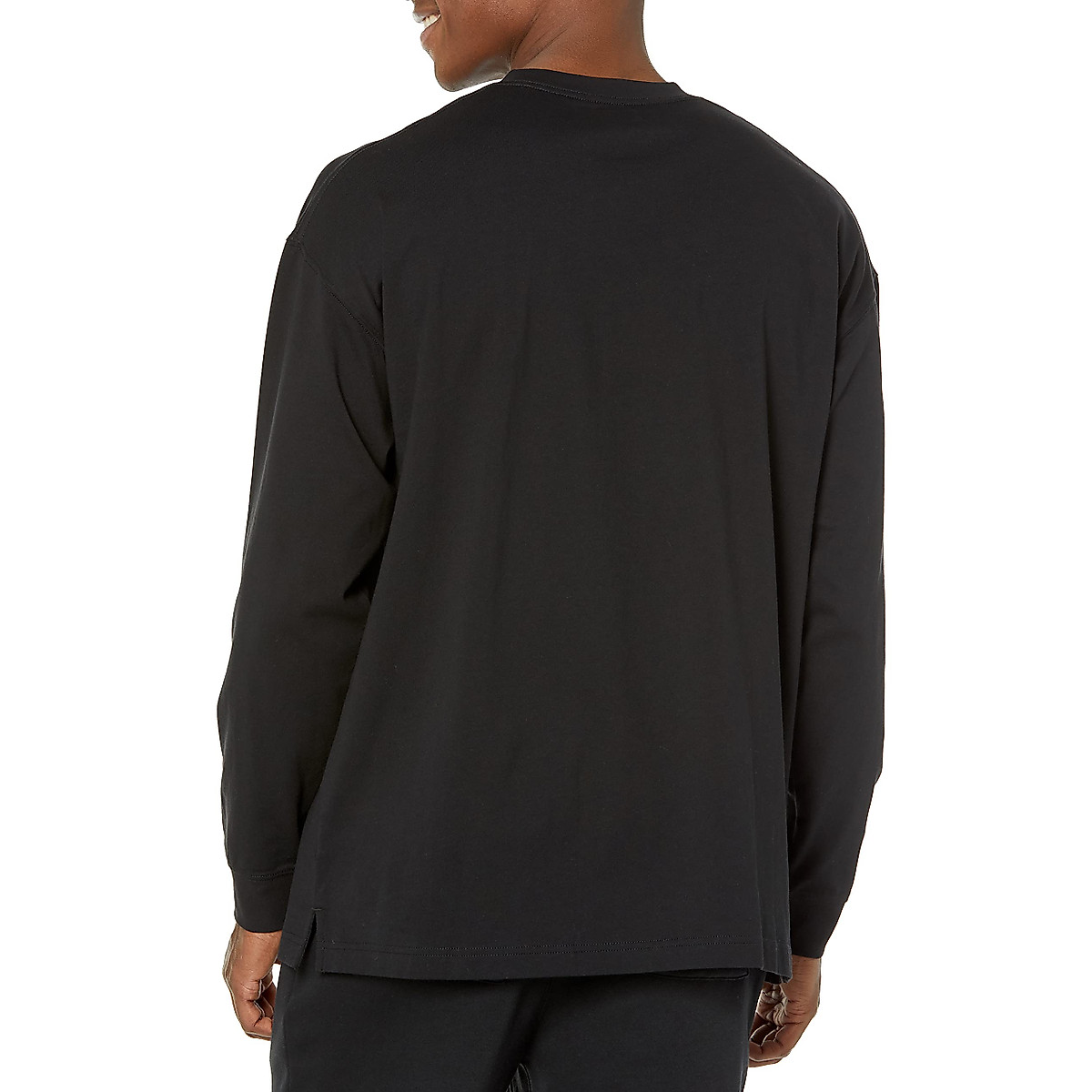 Amazon Essentials Men's Long-Sleeve T-Shirt Oversized-Fit Organic Cotton, Black, XX-Large