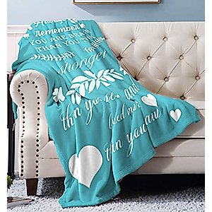 Inspirational Throw Blanket,Get Well Gifts for Women&Men,Cancer Sympathy Healing Blankets,Soft Fleece Blankets with Positive Energy Motivational Healing Thoughts,Friend Blanket Gifts,50x40inch