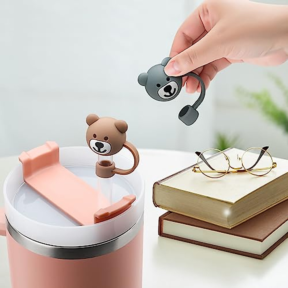 4 PCS Straw Covers Cap for Stanley Cup, Silicone Straw Tip Covers for Stanley 30 & 40 Oz Tumbler with Handle, Straw Toppers for Stanley Tumbler Cup