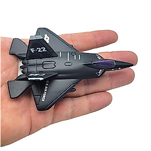 Zugar Land Die-Cast Pullback Stealth Bomber Models (4.25"-5.25") SR-71 Blackbird, F-22 Raptor, F-117 Nighthawk, B2 Bomber (F-22 Raptor)