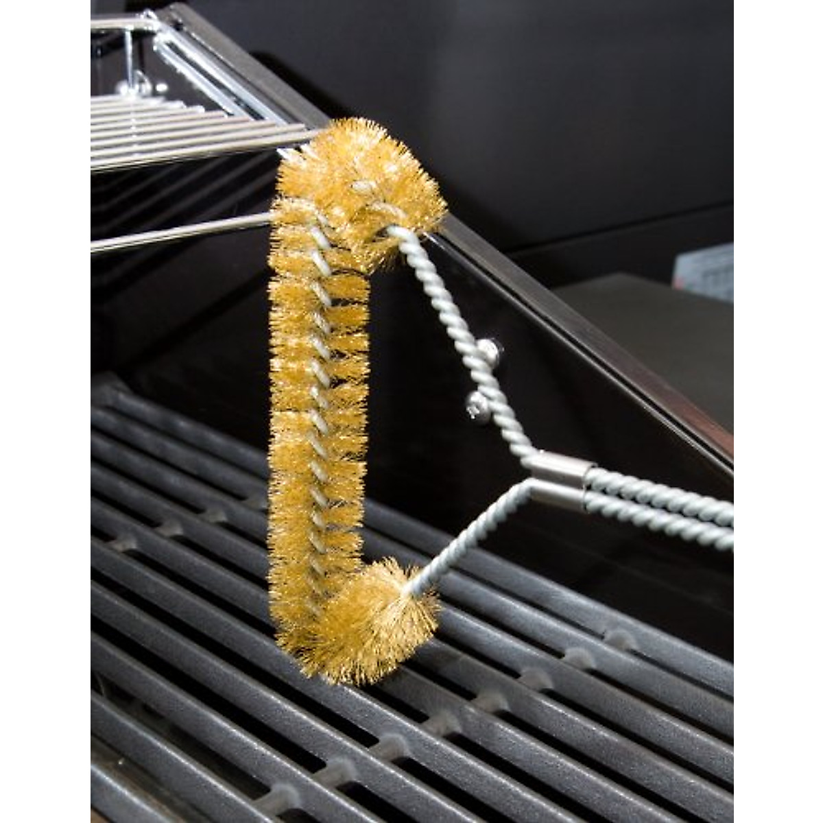 Grill Brush – 12 Inch, Brass Bristle Wire, Heavy Duty Brush Suitable for Cleaning Weber, Barbecook, Ducane and Nexgrill Gas, Electric and Charcoal Bbqs. Unlike Stainless Steel, Won’t Scratch Porcelain Coated Barbecue Grills & Grates – Best Guarantee.