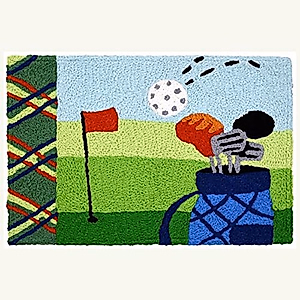 Jellybean Modern Indoor / Outdoor Mat Home Comfort Rugs 20" X 30" Rectangle Hole in One