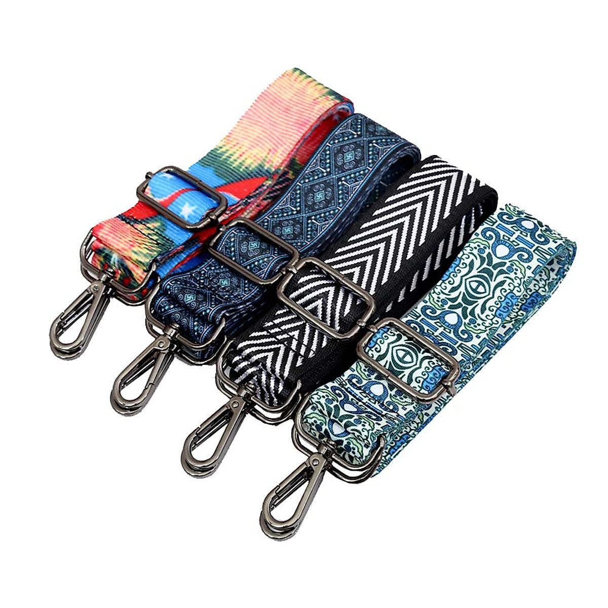 UMILY Purse Strap Replacement Multicolor Canvas Crossbody Strap for Handbags 80-140cm Length,3.8cm Wide