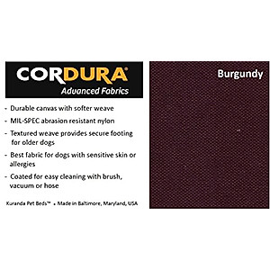 Kuranda Elevated Indoor Bed - Walnut PVC - X-Large - 44" x 27" - Cordura - Burgundy