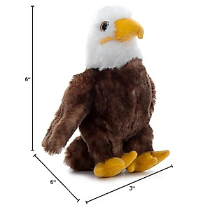The Petting Zoo Bald Eagle Stuffed Animal Plushie, Gifts for Kids, Wild Onez Babiez Zoo Animals, Eagle Plush Toy 6 inches