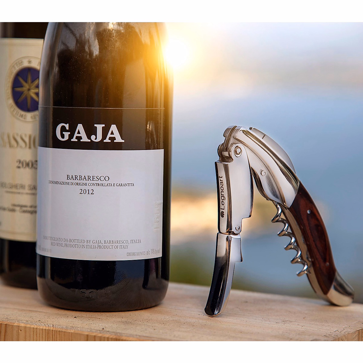 Legnoart Amarone Stainless Steel Sommelier Corkscrew with Dark Pakkawood Handle