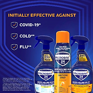 Microban 24 Hour Multi-Purpose Cleaner & Disinfectant Spray, Fresh Scent, 32 Fl oz