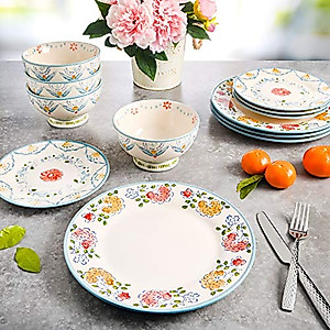 Gibson Elite Hand-Painted Dinnerware Set, Service for 4 (12pcs), Anaya