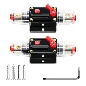 NuIth 150A Audio Inline Circuit Breaker with Manual Reset 12-24V, 4-12 AWG 150 AMP Circuit Breaker Inline Fuse for Car AutomotiveAudio Amplifier System Protection Marine Truck RV Home, 2PCS
