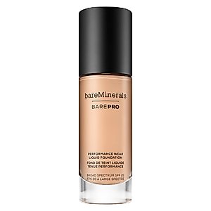 bareMinerals Barepro Performance Wear Liquid Foundation SPF 20, Breathable Makeup for Face, Full Coverage, 24HR Wear, Natural Matte Finish, Vegan (Light Natural 09)