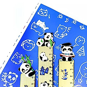 Zllada Metal Panda Bookmark - 3 Pieces Metal Hollow Stainless Steel - Cute Cartoon Bookmarks for Kids and Friends