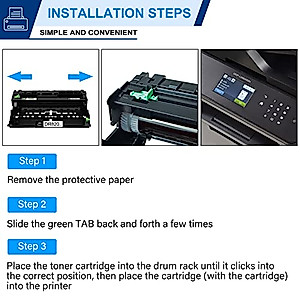 TN-850 Toner Cartridge & DR820 Drum Unit Compatible TN850 DR820 Replacement for Brother DR820 TN-850 for Brother DCP-L5500DN L5600DN L5650DN MFC-L6700DW L6750DW Printer Toner.(2 Toner, 1 Drum 3 Pack)