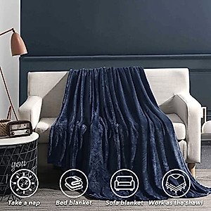 LBRO2M Flannel Fleece Bed Blanket, King Size Super Soft Warm Fuzzy Microfiber Velvet Plush Throw Lightweight Cozy Couch Blankets, All Season Use