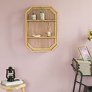 Vintiquewise Decorative Rectangle Display Shelf with 2 Shelves for The Dining Room, Living Room, or Office.